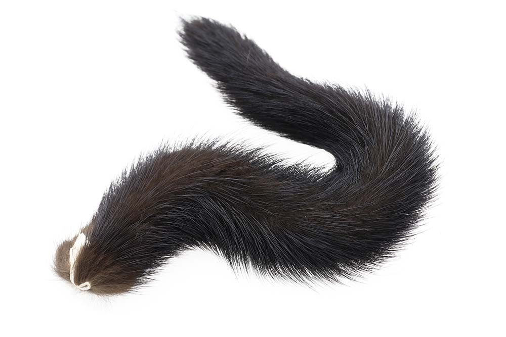 Mink Tail - Black - Kanin skind - Jægeren og Lystfiskeren